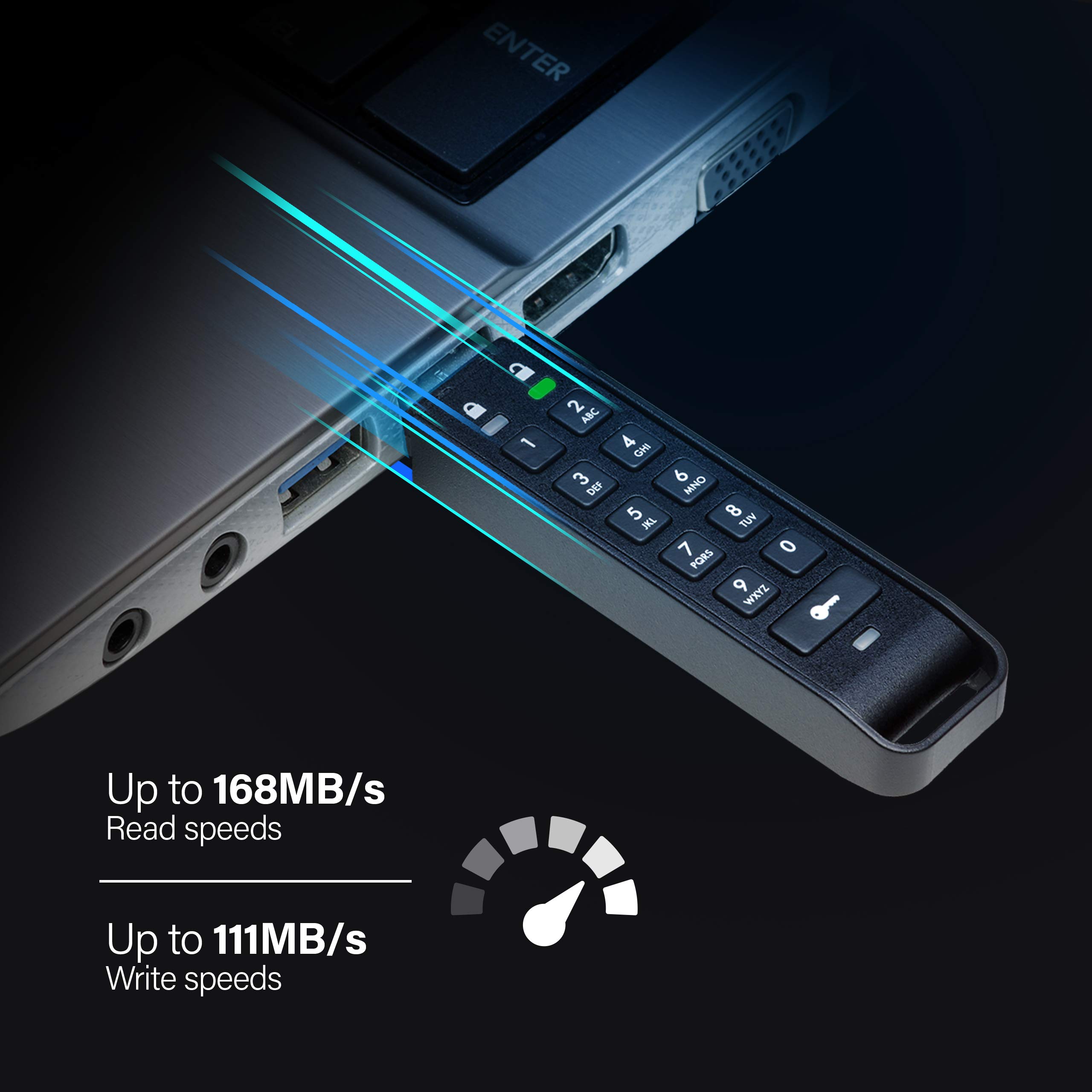 iStorage datAshur Personal2 64 GB | Secure Flash Drive | Password Protected | Portable | Military Grade Hardware Encryption