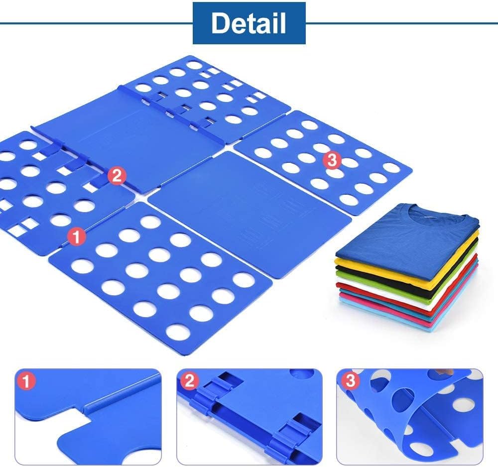 BoxLegend T Shirt Folding Board T Shirt Clothes Folder Laundry Organizer Easy and Fast for Kid and Adult to Fold Clothes Blue