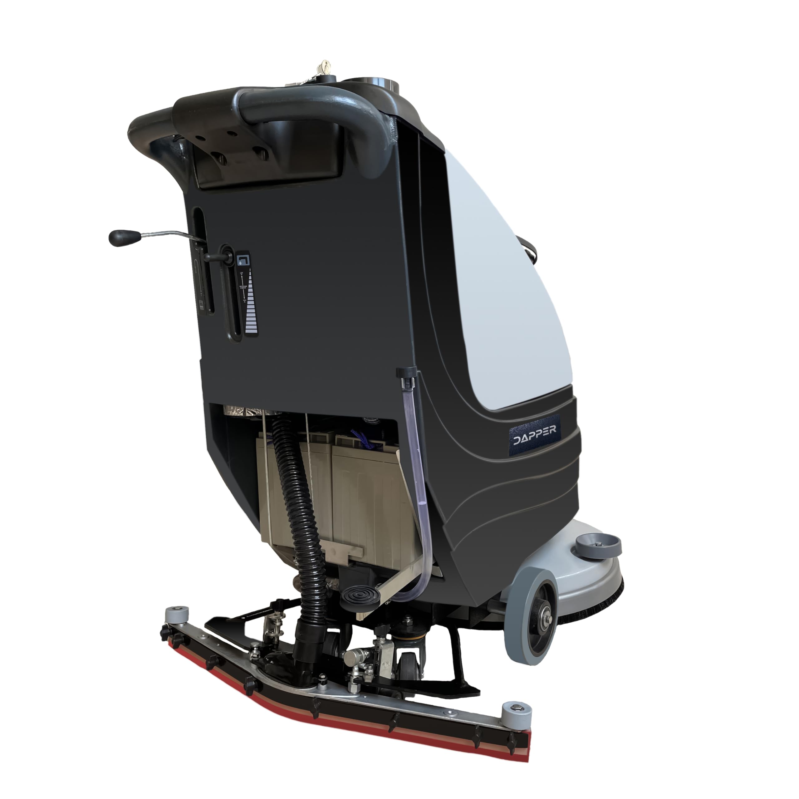 Battery Powered Walk Behind Floor Scrubber Buffer Polisher Machine, 19" Brush, 30" Squeegee Width, 13.5 gal Tank, Brush Speed 220 RPM, Includes a Brush and 3 Scouring pads for Hard Floors
