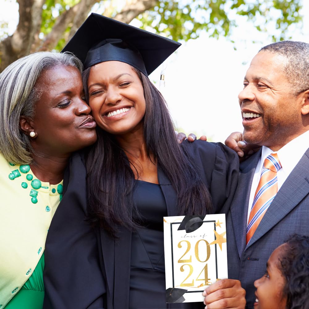Tree-Free Greetings Graduation Greeting Card with Matching Envelope, Eco Friendly, Made in USA, 100% Recycled Paper, 5 x 7, 2024 Congrats Cap (GO68779)