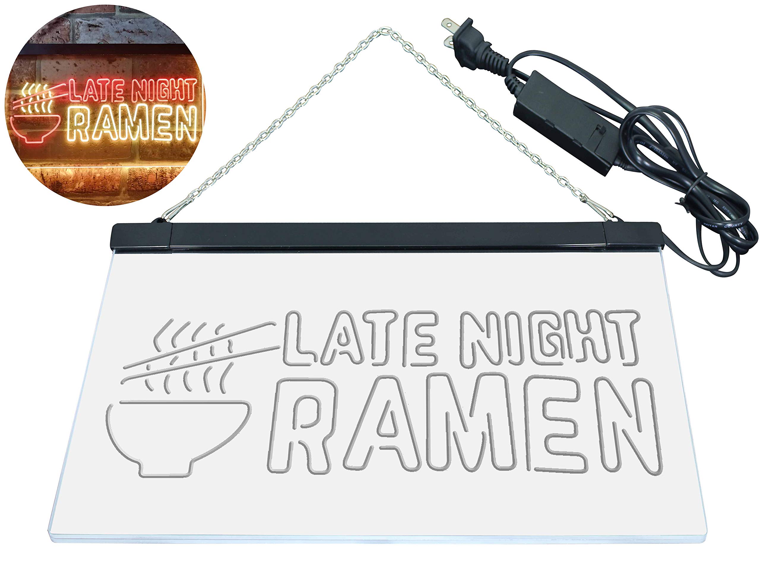 ADVPRO Late Night Ramen Japanese Food Dual Color LED Neon Sign Red & Yellow 16" x 12" st6s43-i3305-ry