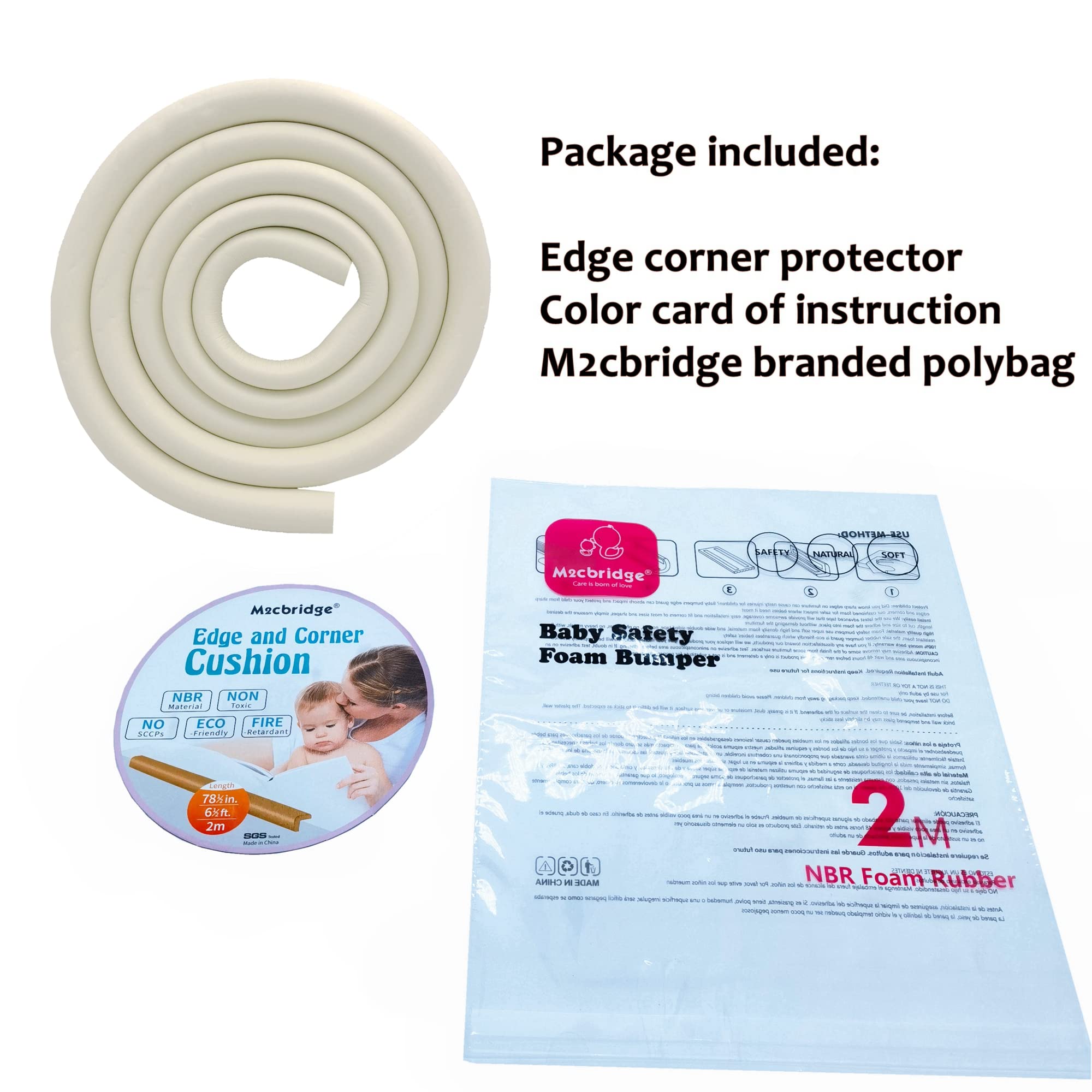 M2cbridge U Shape Extra Thick Furniture Table Edge Protectors Foam Baby Safety Bumper Guard 6.5 Ft (Black)