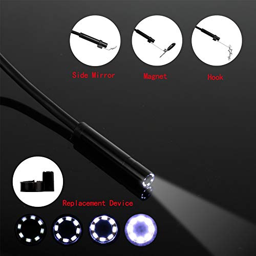 BHVXW 2M/5M/10M 8mm F200 Endoscope Camera 1080P with 4.3 Inch Screen Display 2000mAh 8 LED Light Inspection Borescope Camera (Size : 10M)