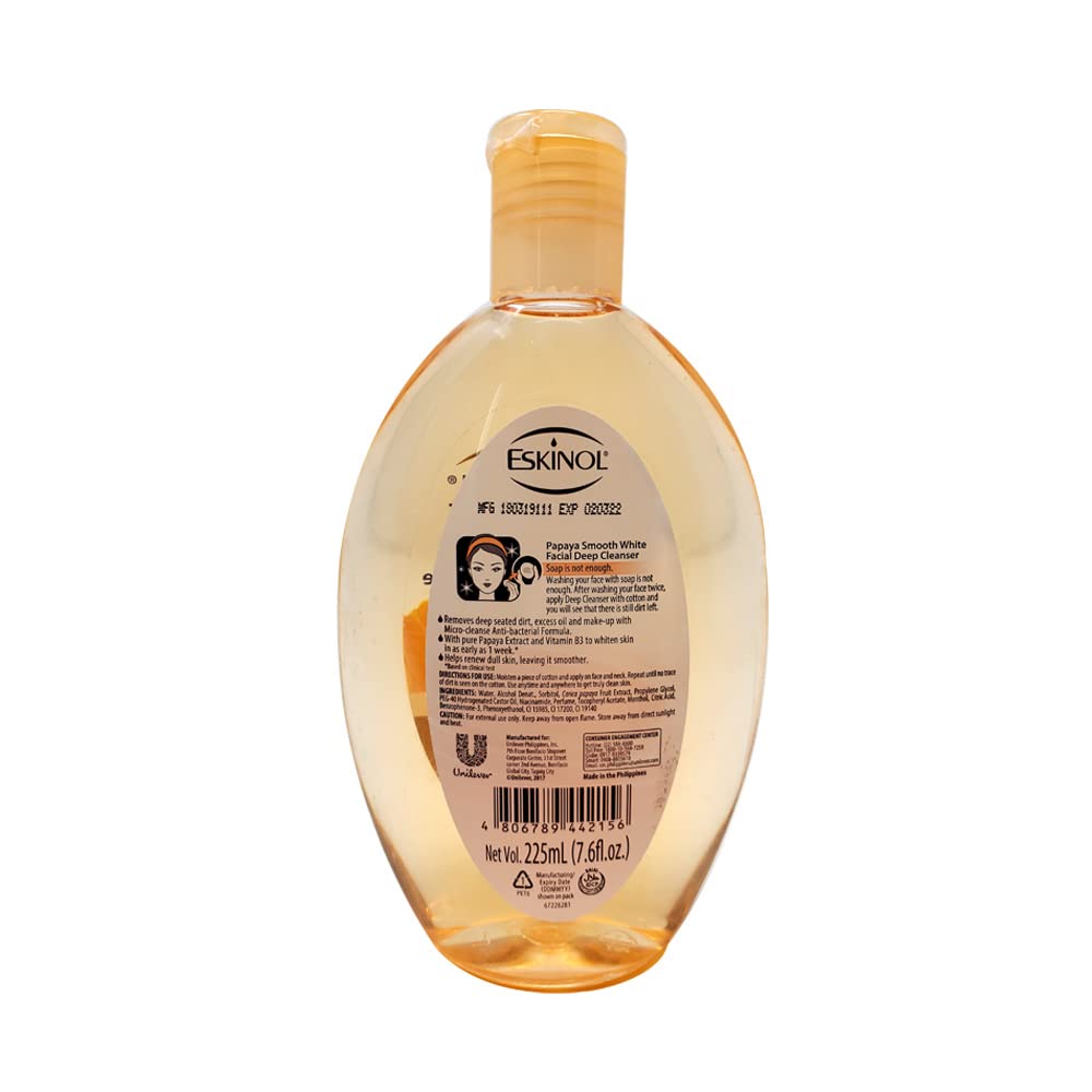 Lot of 2 Eskinol Naturals Papaya Facial Cleanser 7.6 Oz - 225 ml Bottle