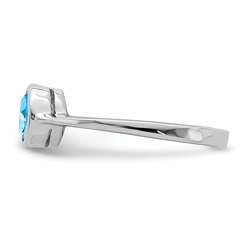 925 Sterling Silver Blue Topaz Ring Gemstone Fine Jewelry For Women Gifts For Her