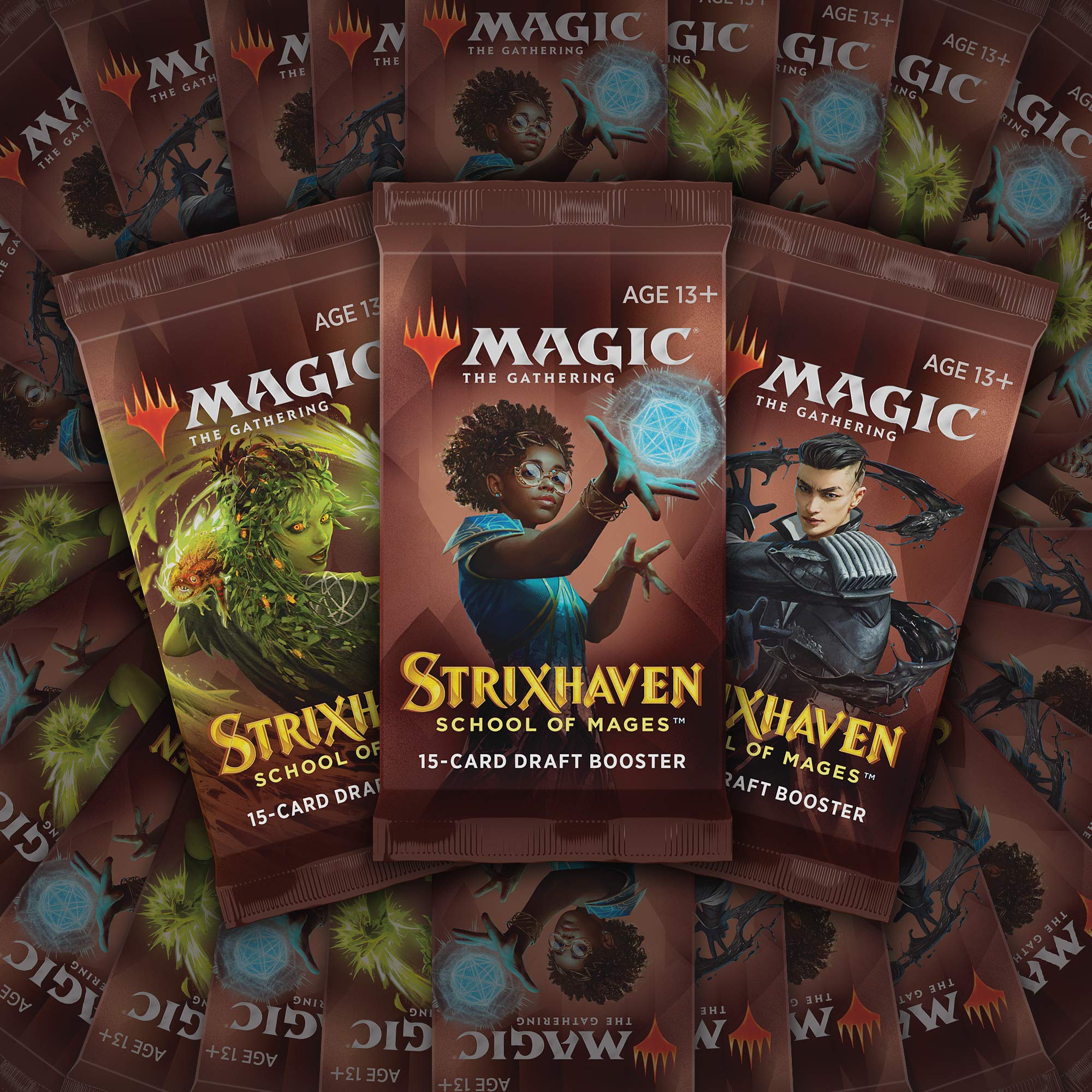 Magic: The Gathering Strixhaven Draft Booster Box | 36 Packs (540 Magic Cards), Brown