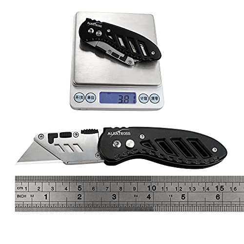 ALBATROSS UPK001 Utility Knife,Quickly Change Blades, Black Folding Pocket Knife Used for Cartons, Cardboard and Boxes