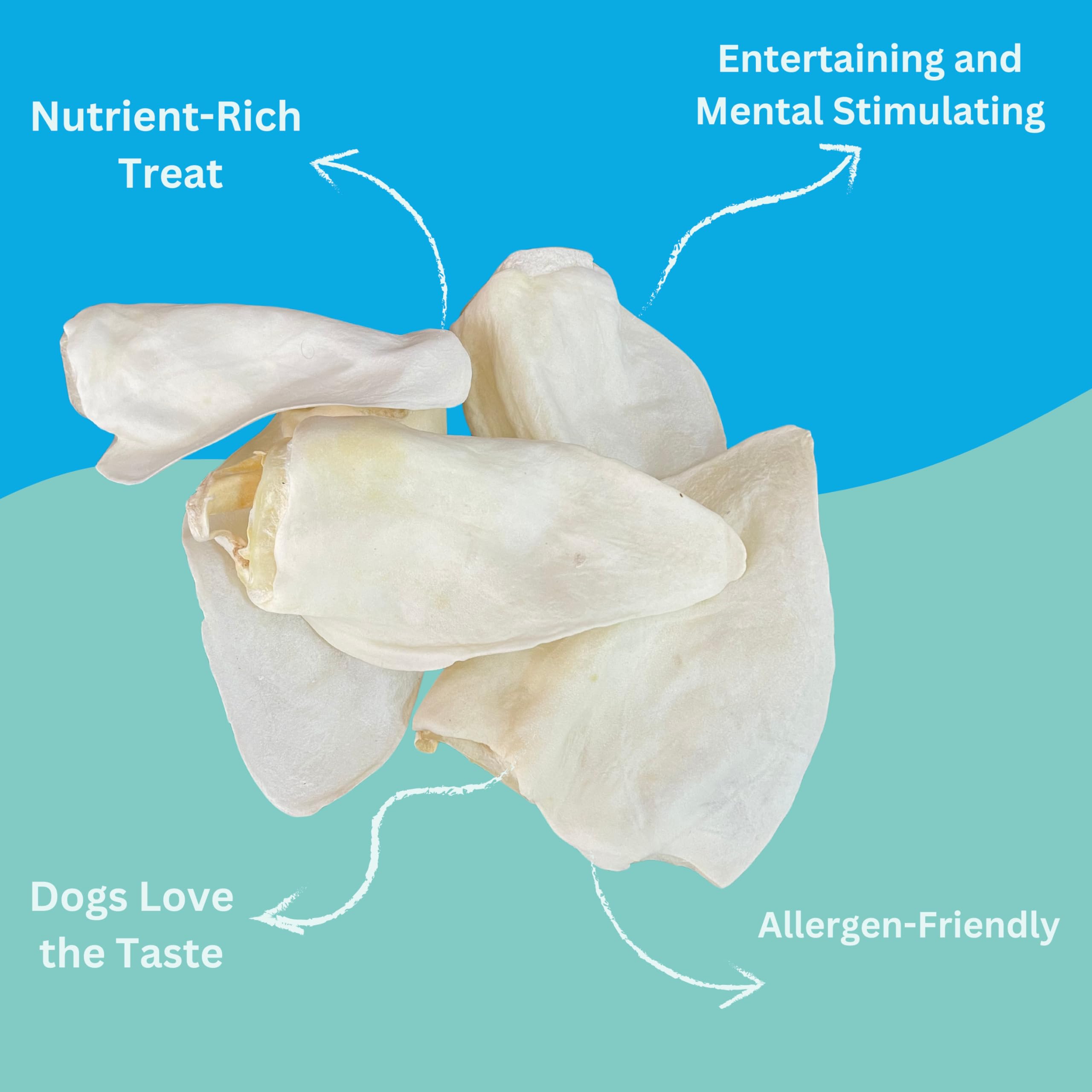 Brazilian Pet 100% Natural - Over 5 inches- Real Cow Ears Prime Dog Chews, Free Range Grass Fed Cattle (100 Count)
