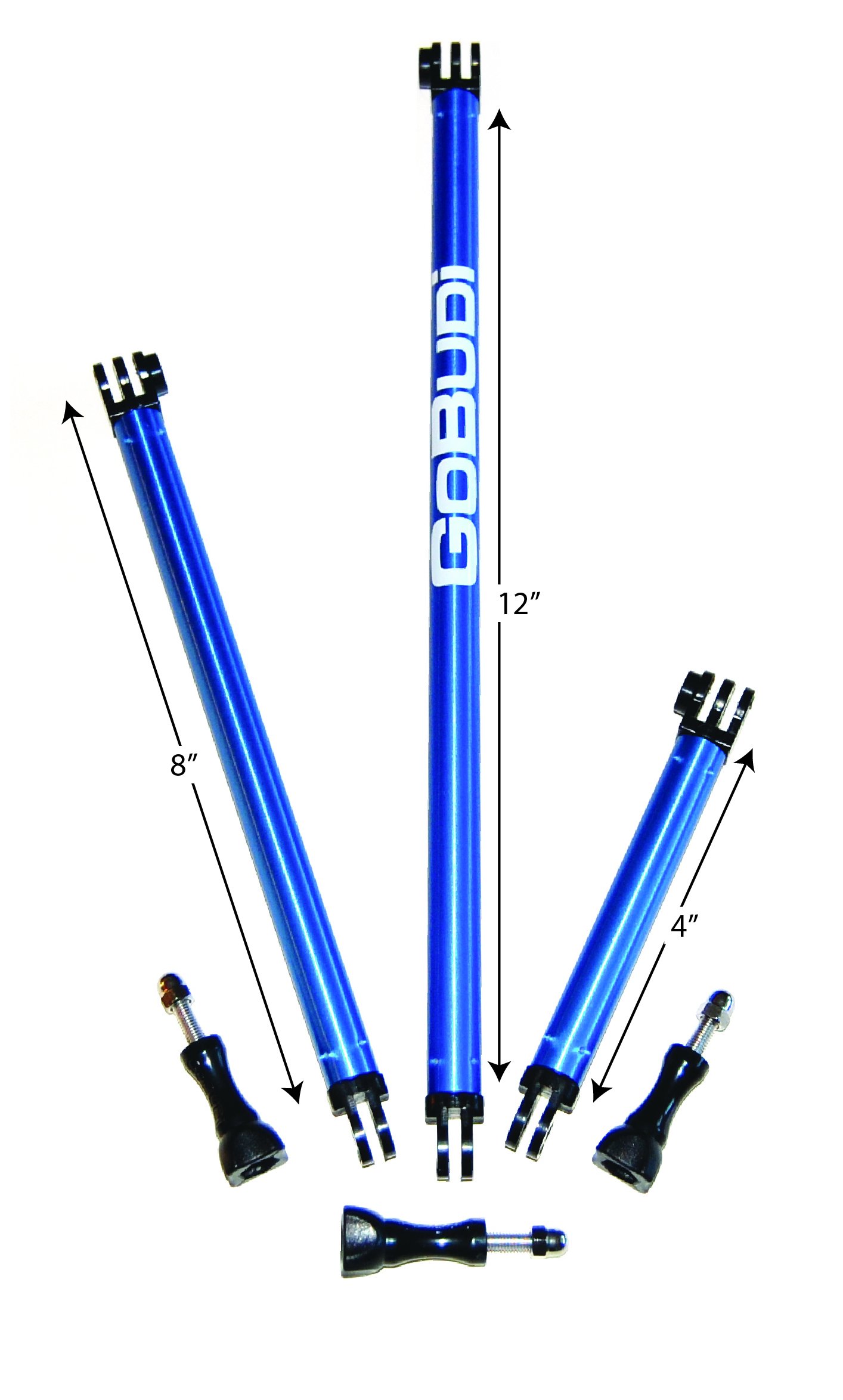 GoBUDi Extension Pole Set Compatible with All GoPro Hero Cameras, Includes Bolts (3 Fixed Set)
