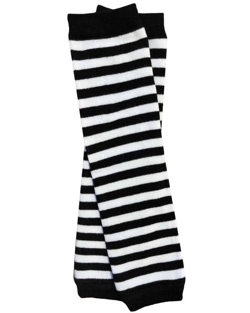 juDanzy Christmas and Halloween baby and toddler Leg Warmers for Girls and Boys (One Size, Black and white stripe)