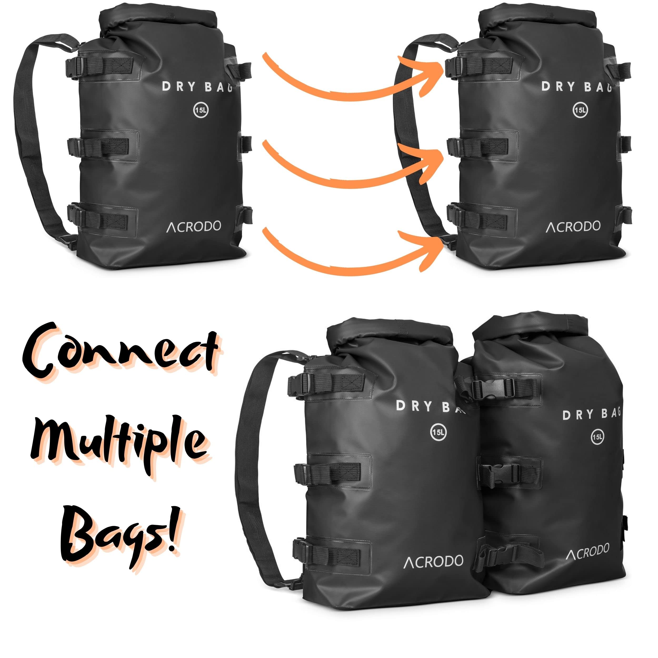 Acrodo Floating Waterproof Dry Bag Backpack - Outdoor Rucksack for Tactical, Travel, Camping Gear & Hiking accessories