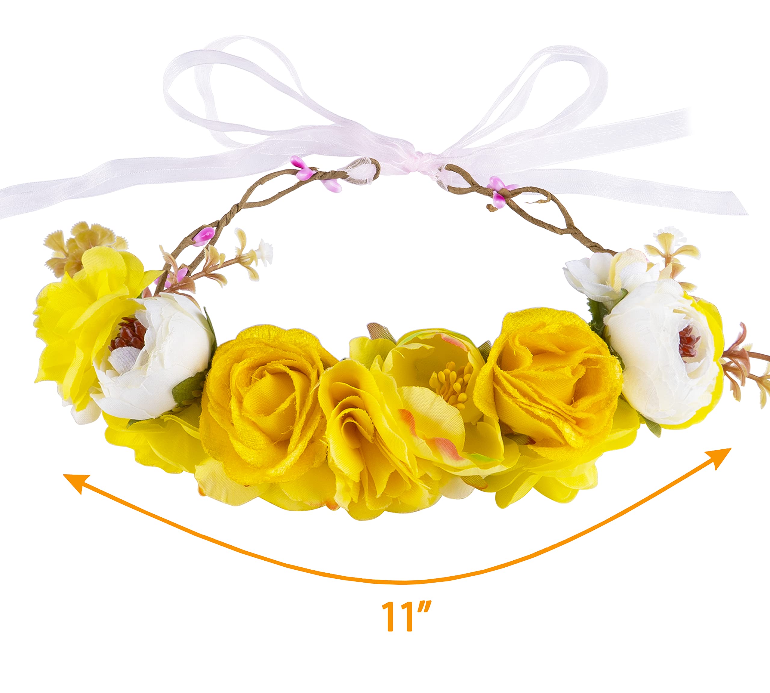Baby Shower Decoration for Mom To Be and Dad To Be, Yellow Flowers style Tiara + Yellow & Black Sash + Yellow & White "Daddy to be" pin, Maternity Gift for Her and Him