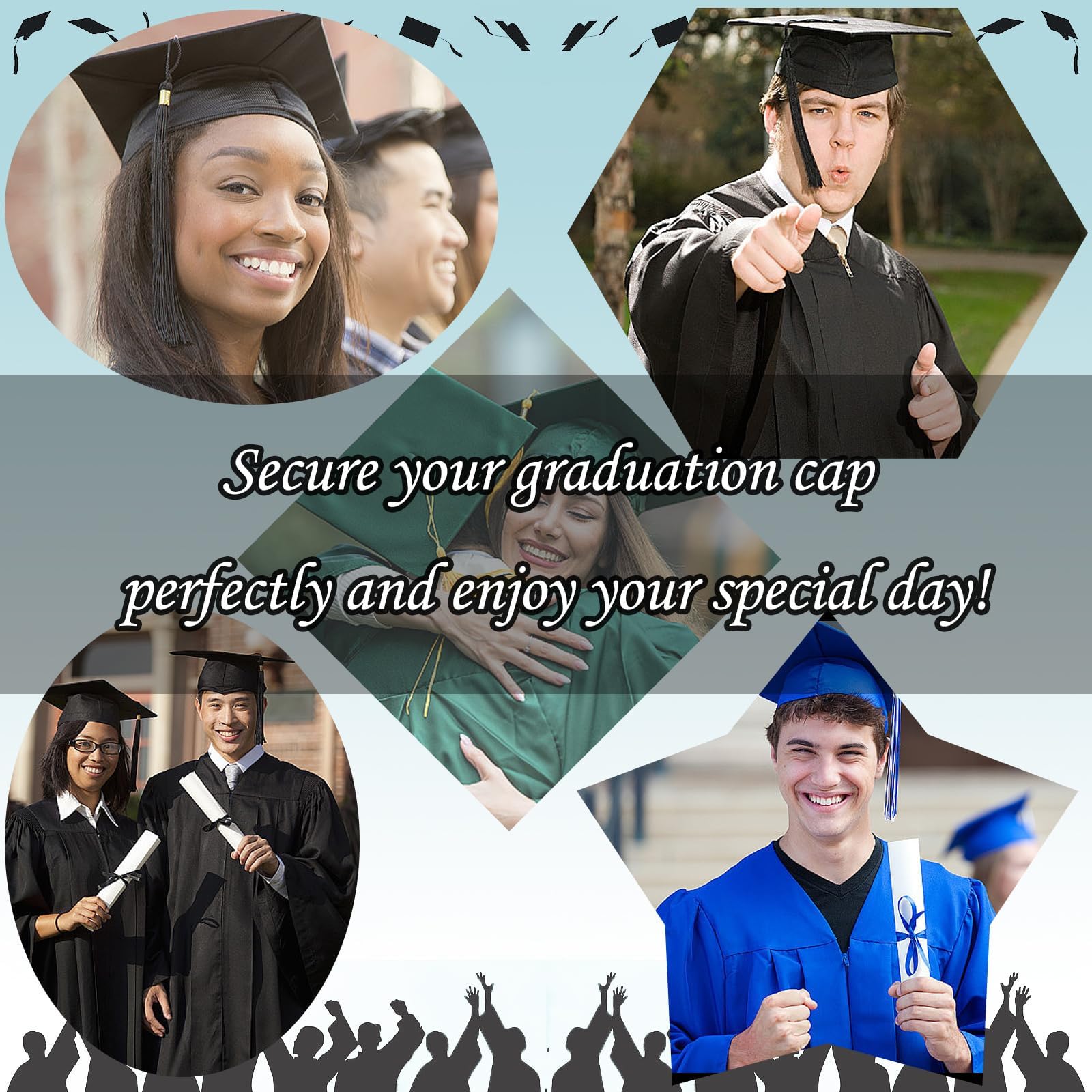 ATMEET Graduation Cap Headband Secures Your Grad Cap Upgrade Insert Hairstyle Hat Accessories Hairband for Graduates Gift
