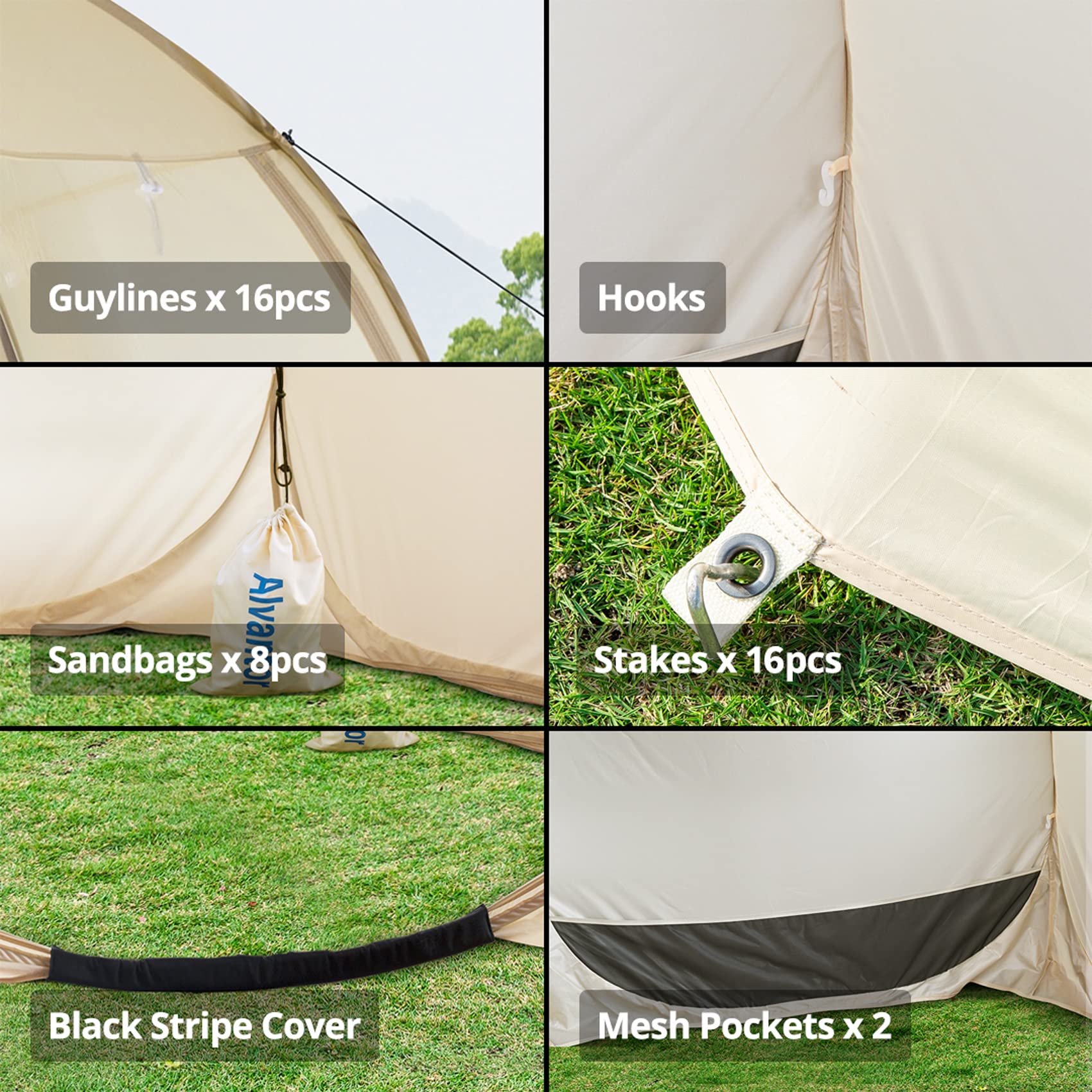 Alvantor Pop Up Canopy Tent - Vendor Booth Event Tent - 12x12 Pop Up Canopy for Commercial Activity - Camping Gazebos - Beige