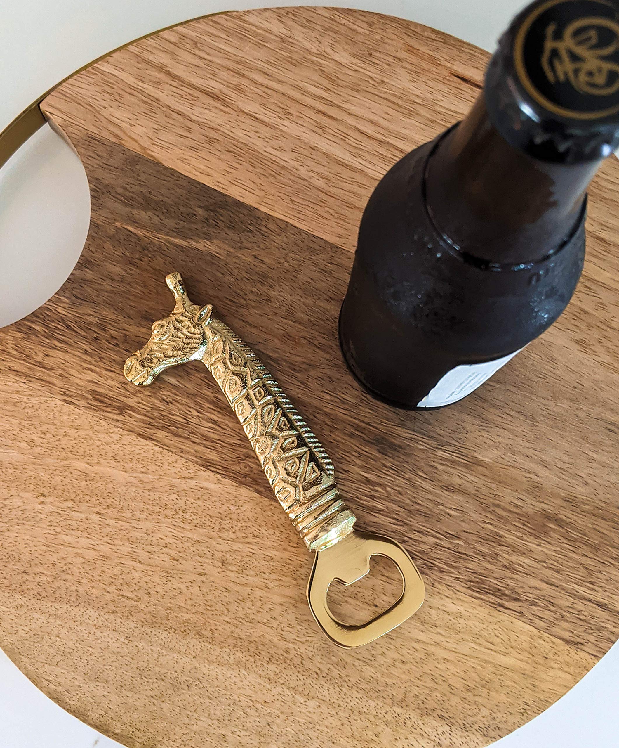 Alchemade Brass Giraffe Bottle Opener - Unique Shaped Metal Opener For Beer Or Any Sealed Bottle In A Modern, Contemporary And Mid-century Style - Perfect For Home, Bars Or Restaurants