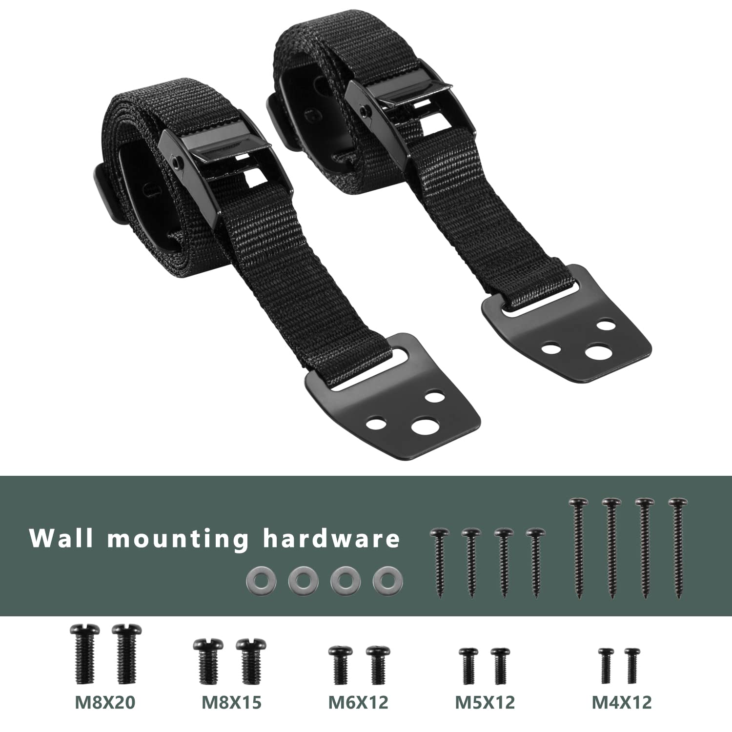 WALI Anti-Tip Straps, Heavy Duty Safety Protection Fit Most Flat Screen TVs and Furniture (TAS001), 2 Pack, Black