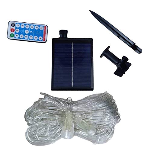 Juesi Christmas Outdoor Net Lights, Solar Mesh Lights Bush Lights Christmas Tree Netting Fairy Lights for Garden, Patio, Window, Fence, Bush, Easter Home Decoration, 8 Light Modes
