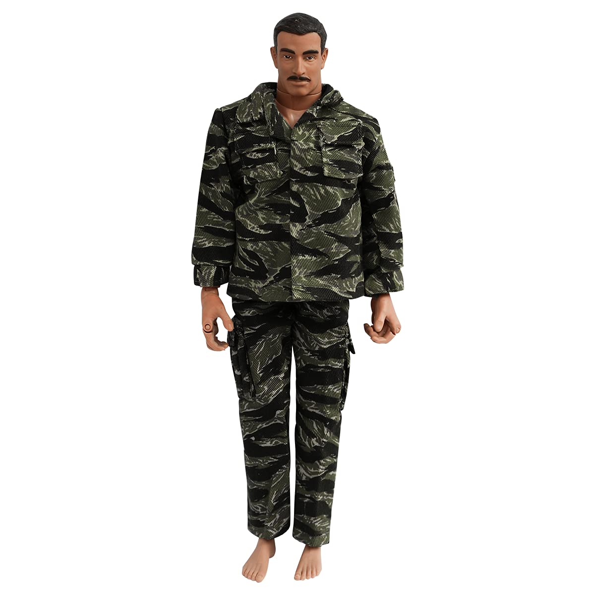 EBCO 2Pcs 1/6 Scale Tiger Strip Camo Military & Woodland Camouflage Suit for 12" Male Military Action Figure Body