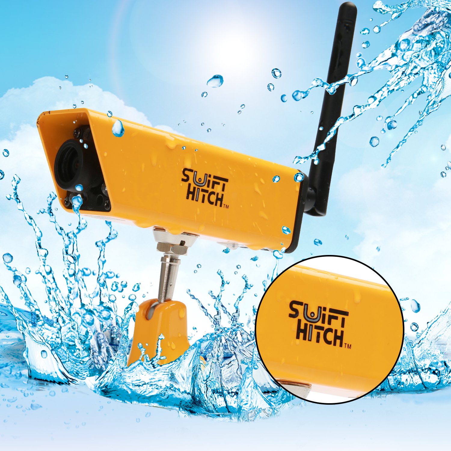 Swift Hitch SH04 Wireless Battery Backup Camera System for Trailer Hitch Up, RV Rear View via WiFi Link and Monitoring on iPhone/iPad or Android Devices