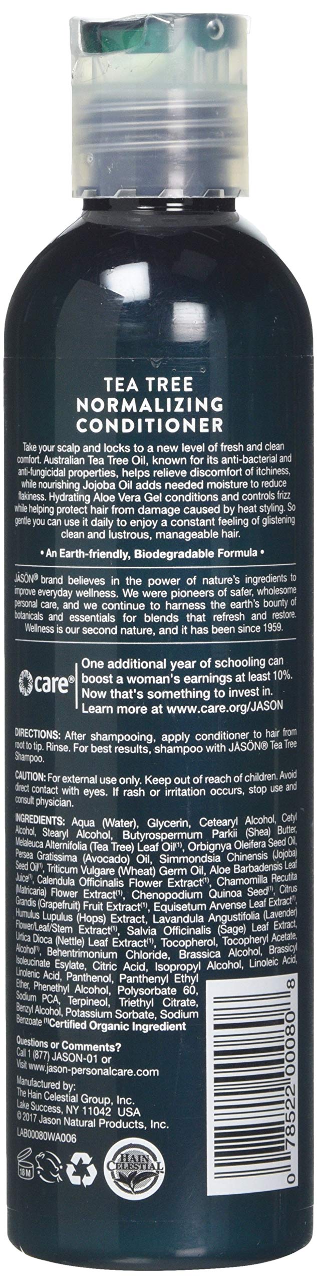 Jason Natural Cosmetics, Conditioner Tea Tree Oil, 8 Ounce