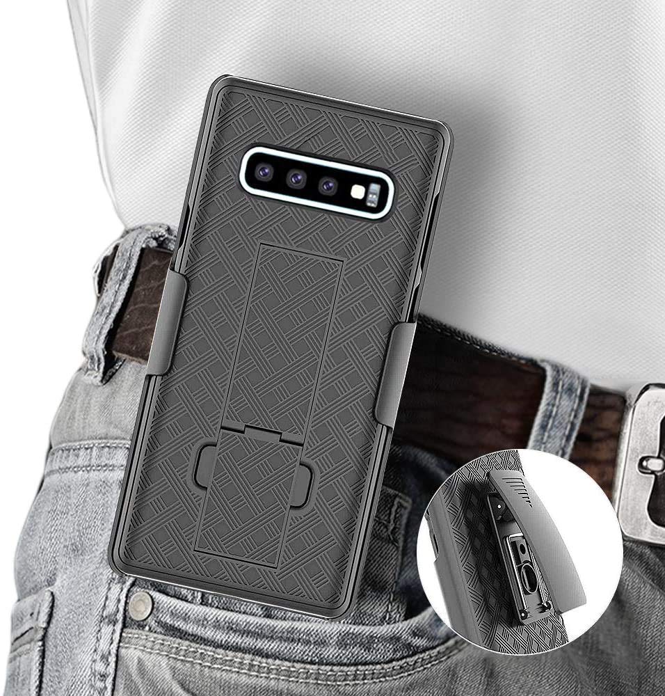 Aduro Cell Phone Holsters for Samsung Galaxy S10 Case Protector Includes Belt-Clip & Built-in Kickstand
