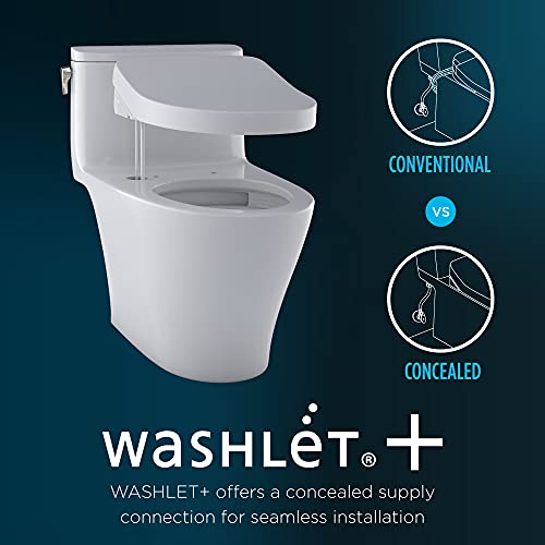 Aquia IV 2-Piece 0.8/1.28 GPF Dual Flush Elongated ADA Comfort Height Toilet in Cotton White, C2 Washlet Seat Included