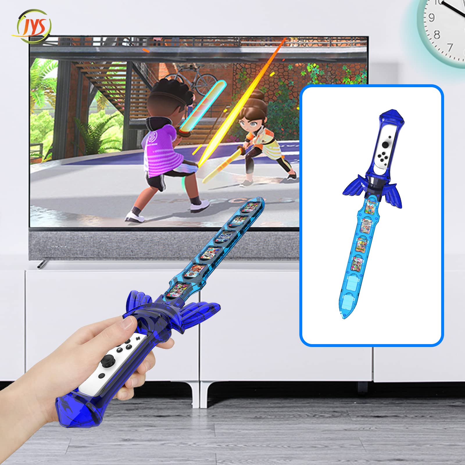 JDDWIN Switch Accessories Bundle:9 IN 1 Accessories kit for Nintendo Switch/Switch OLED Sports Games Accessories -Tennis Rackets,Zelda Sword,Joycon Grip, Hand&Leg Straps,Golf Clubs (9 in 1)
