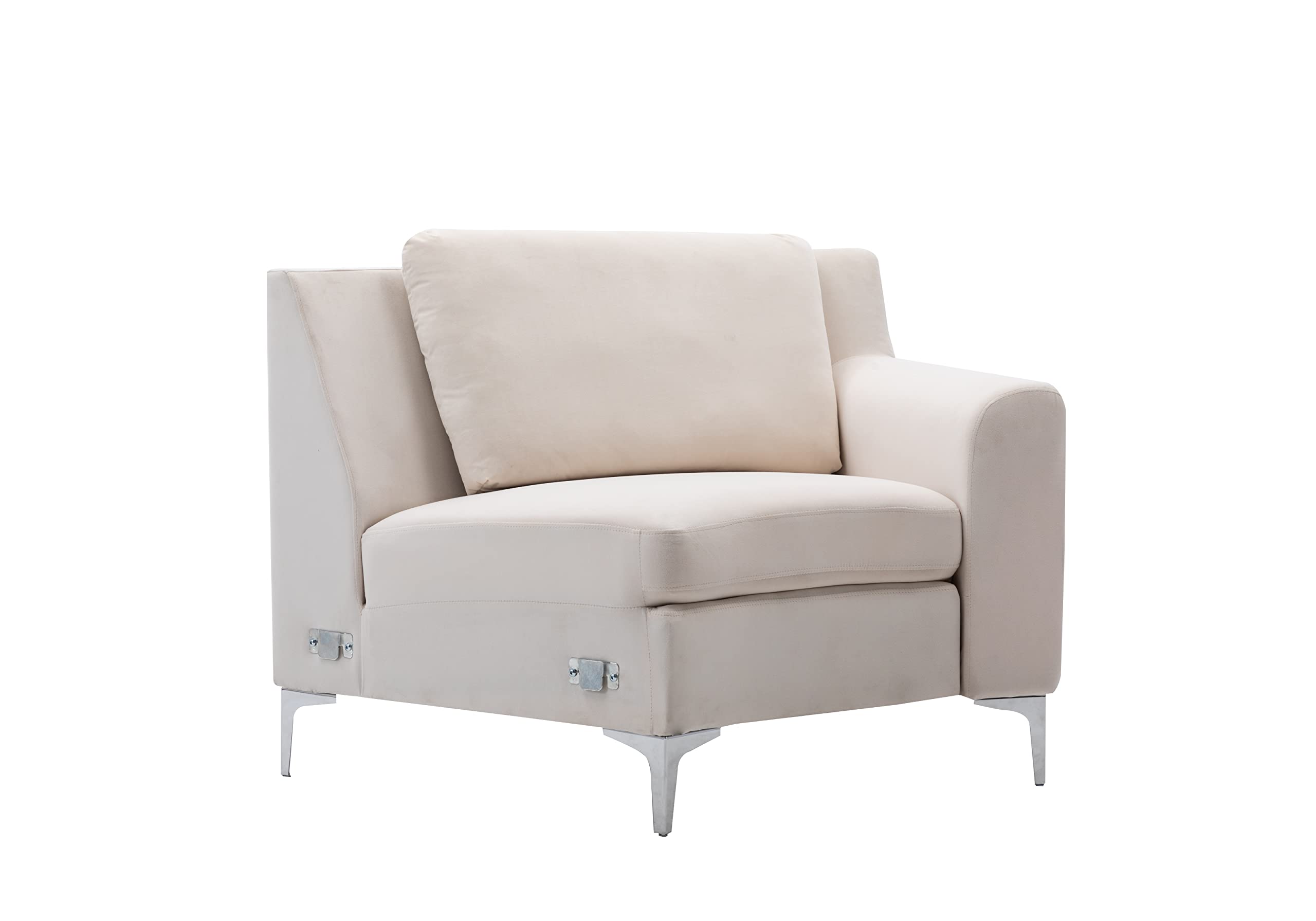 Legend Vansen Velvet Symmetrical Modular U Shaped 4 Seats Sofa Corner Curved couches Sectional, 136" Wide, Beige