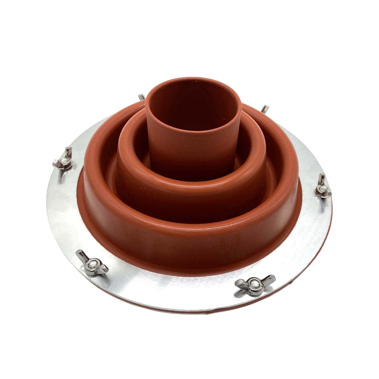 Amagogo Hot Tent Stove Jack Flexible Tent Flue Jack Chimney Fire Resistant Pipe Vent Suits 75-133mm Diameter Pipes Round Base Flue Flashing Kit