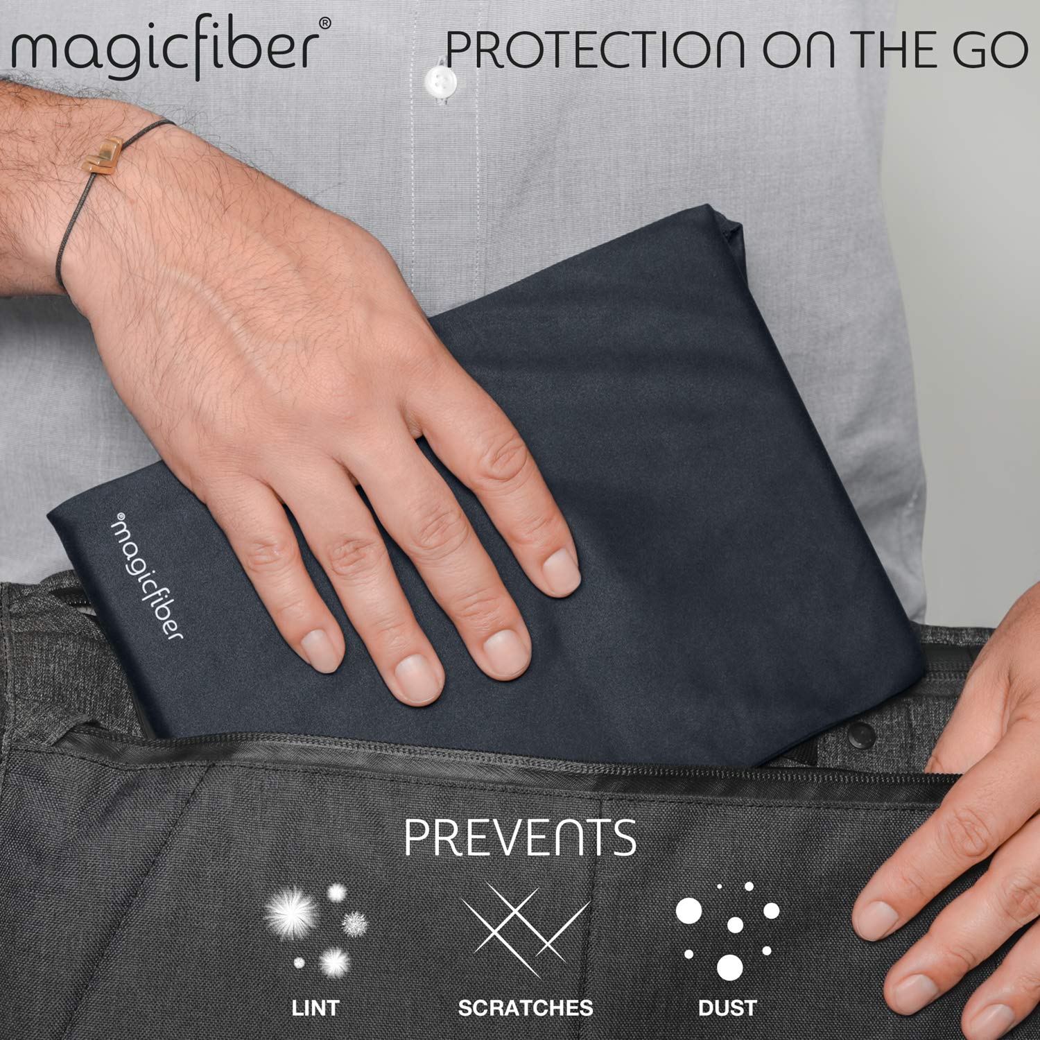 MagicFiber Microfiber iPad Sleeve Case (2 Pack) Light Protection and Screen Cleaning for iPad 9.7, 10.5, Pro, New iPad Air - Compatible with 9.7-11 Inch iPad Tablets