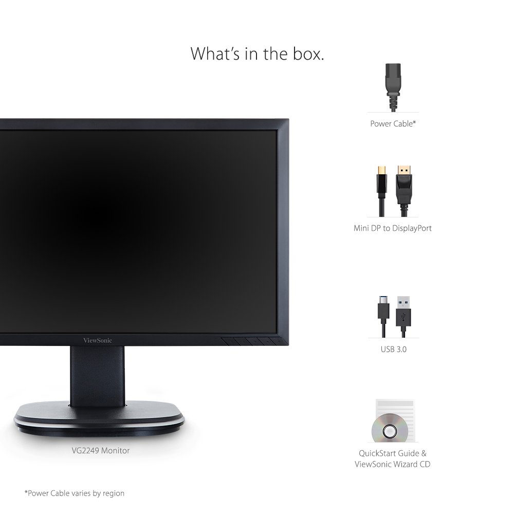 ViewSonic VG2249 22" 1080p Ergonomic Monitor HDMI, DisplayPort, DaisyChain (Renewed)
