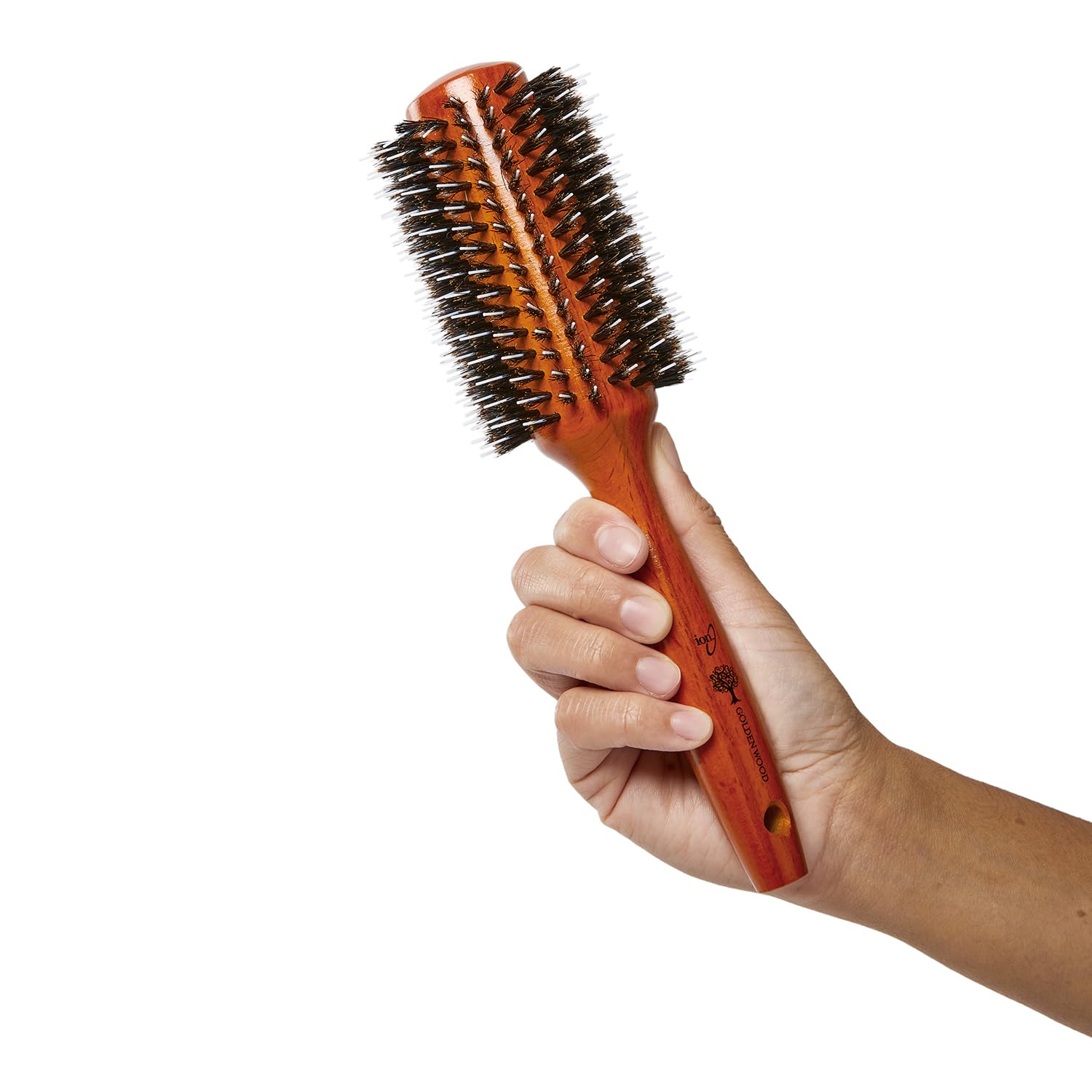 Ion Golden Wood Boar/Porcupine Round Brush Large