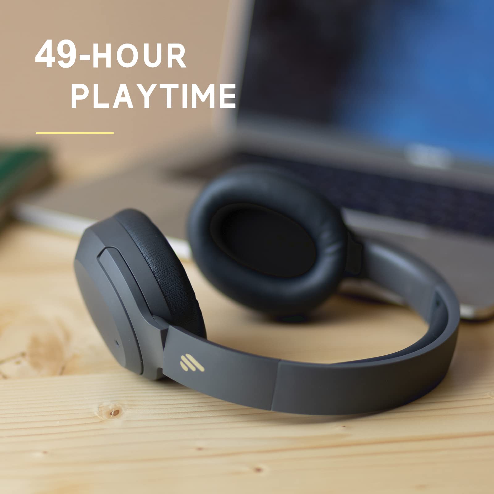 Edifier W820NB Hybrid Active Noise Cancelling Headphones - Hi-Res Audio - 49H Playtime - Wireless Over Ear Bluetooth Headphones for Phone-Call (White)