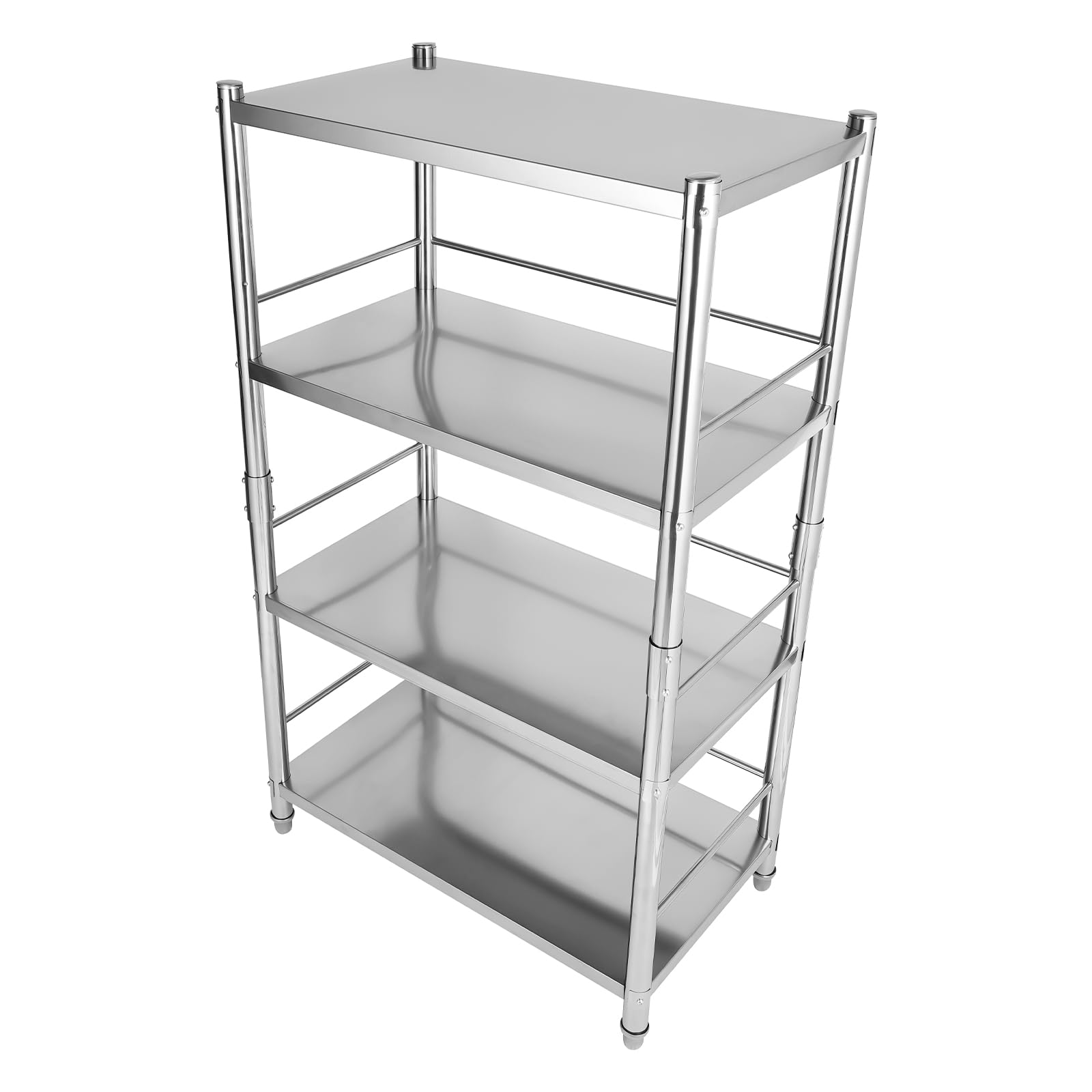 Bulelula Stainless Steel Shelves 4 Tier, 31×18×60Inch Storage Shelf Units 200lb Per Shelf, Heavy Duty Shelving for Kitchen Garage Warehouse Restaurant (4 Tier)