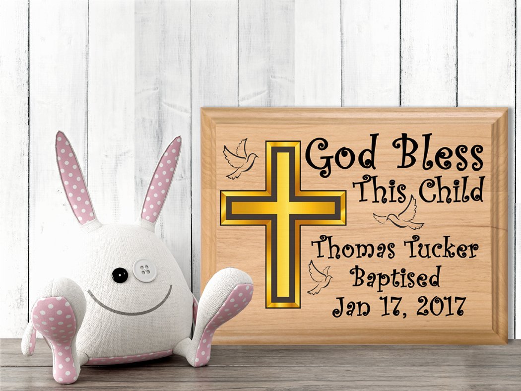 PERSONALIZED Baptism Gift Plaque Christening Gifts For Baby Girls Boys Babies Made in The USA