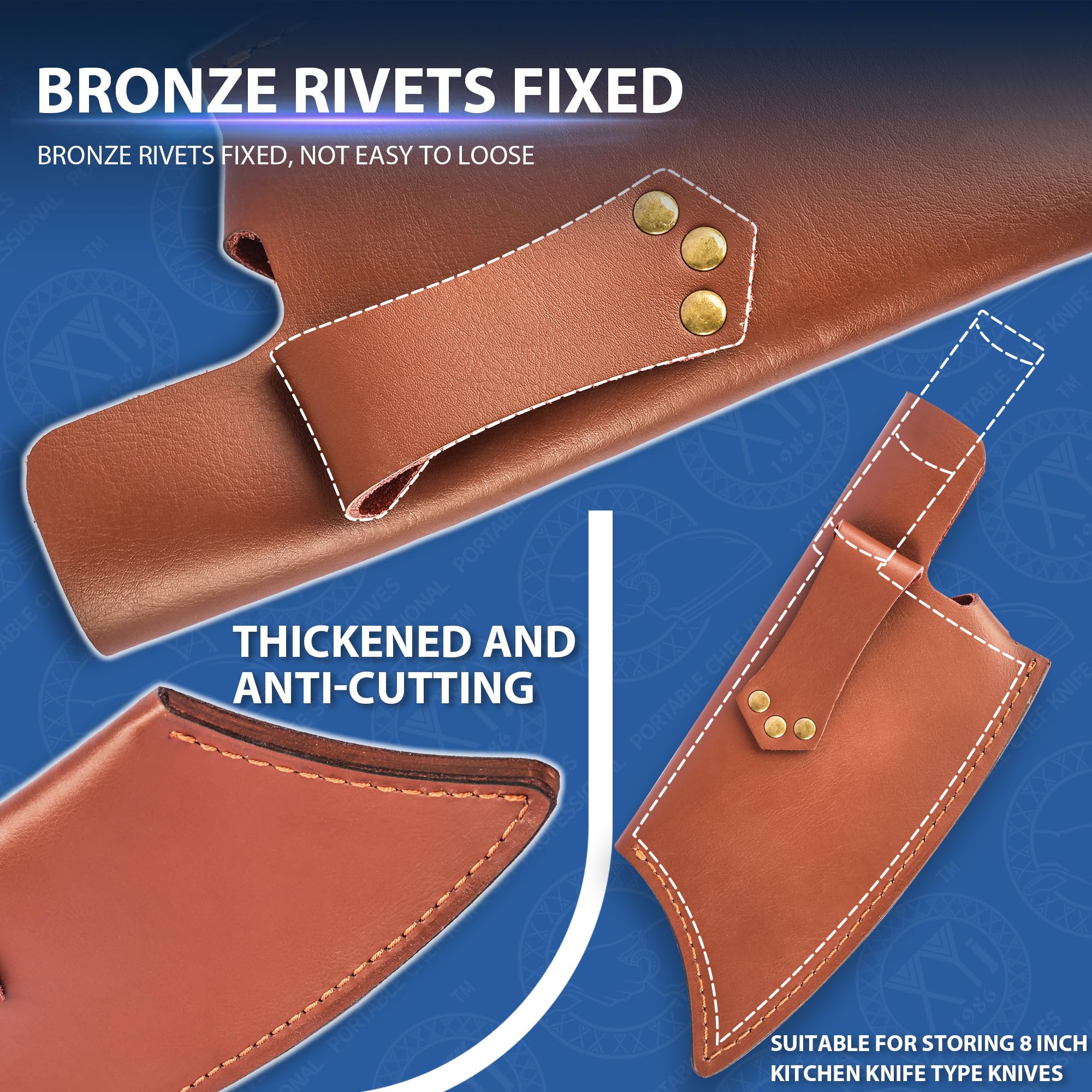 XYJ Leather Sheath Edge Guards Blade Protector With Loop Belt For Outdoor Camping