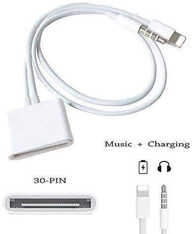 Belcompany Lightning to 30 Pin Cable for iPhone with 3.5mm AUX Audio Port