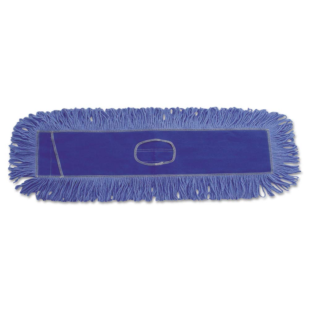 Boardwalk BWK1136 36 in. x 5 in. Looped-End Cotton/ Synthetic Blend Dust Mop Head - Blue