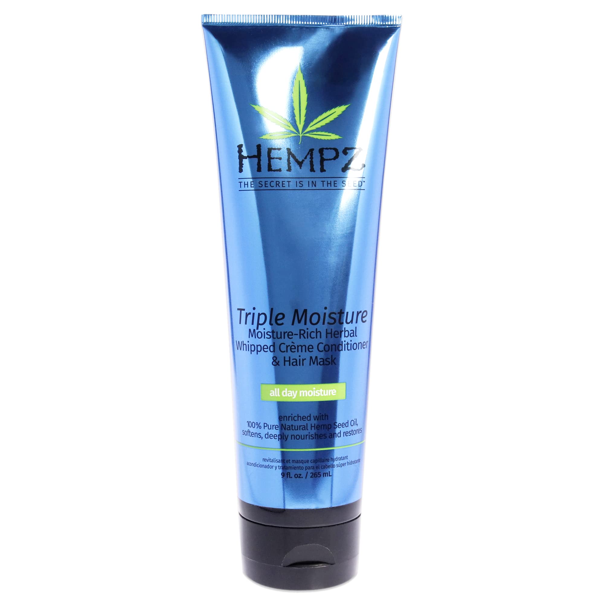 Hempz Triple Moisture-Rich Herbal Whipped Creme Conditioner and Hair Mask for Women and Men, 9 oz. - Premium, Natural Moisturizing Conditioners to Repair Dry, Damaged Hair - Scented Hair Care , White