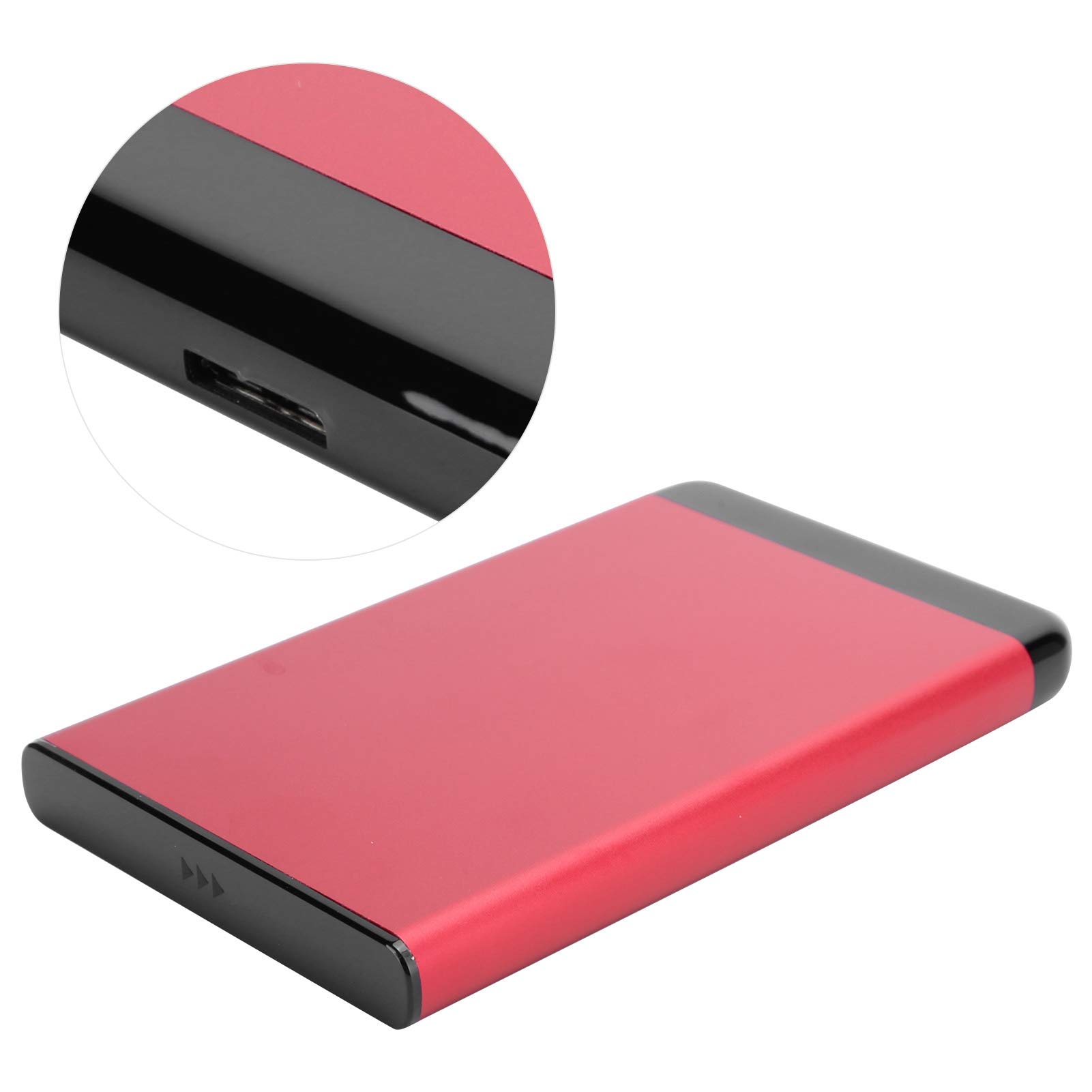 ASHATA Hard Drive Enclosure, USB 3.0 External Hard Drive Enclosure for 2.5 inch HDD SDD 8TB and Below, Mobile Hard Disk Box for Laptop Desktop, for Windows 98SE ME 2000 XP 7 8 10, Plug and Play (Red)