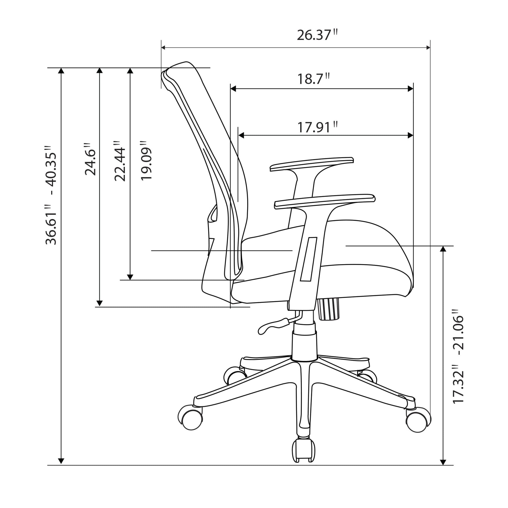 RealspaceĀ® Radley Mesh/Fabric Mid-Back Task Office Chair, Rich Blue, BIFMA Compliant