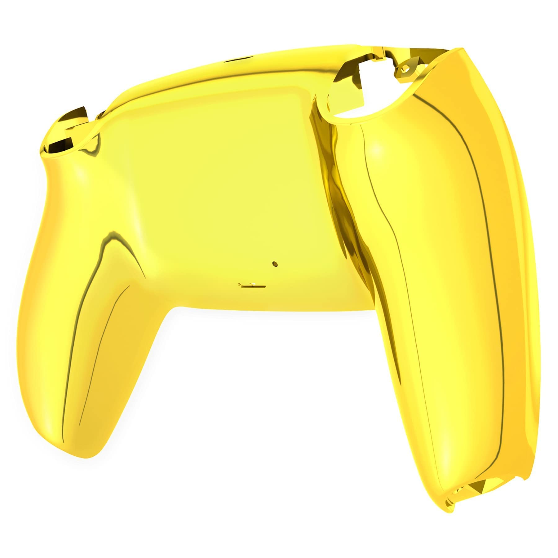 eXtremeRate Chrome Gold Glossy Custom Back Plate Bottom Shell Compatible with ps5 Controller, Replacement Back Shell Cover Compatible with ps5 Controller