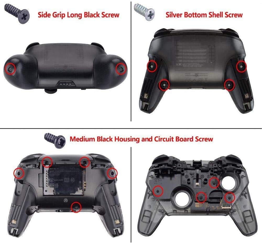eXtremeRate Clear Atomic Purple Octagonal Gated Sticks Faceplate Backplate Handles, DIY Replacement Grip Housing Shell Cover for Nintendo Switch Pro Controller- Controller NOT Included