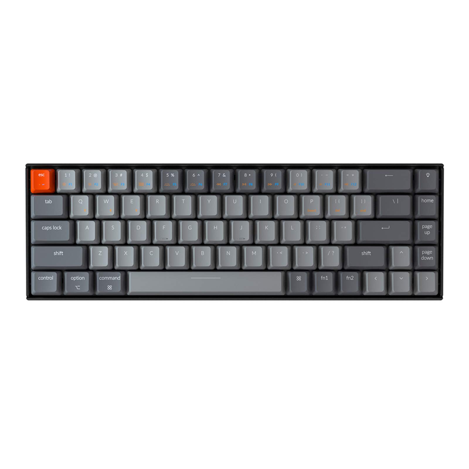 Keychron K6 68-Keys Wireless Mechanical Keyboard for Mac, 65% Compact, Bluetooth, Multitasking, Type-C Wired Gaming Keyboard for Windows Non-Backlit with Keychron Blue Switch