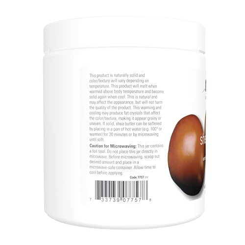 NOW Foods Solutions, Shea Butter, Skin Emollient, Seals in Moisture for Dry Rough Skin, 16-Ounce
