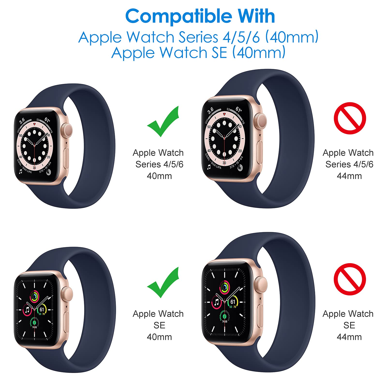 JETech Screen Protector Compatible with Apple Watch SE (2022/2020) /Series 6 5 4 40mm, TPU HD Clear Full Coverage Film, 3-Pack