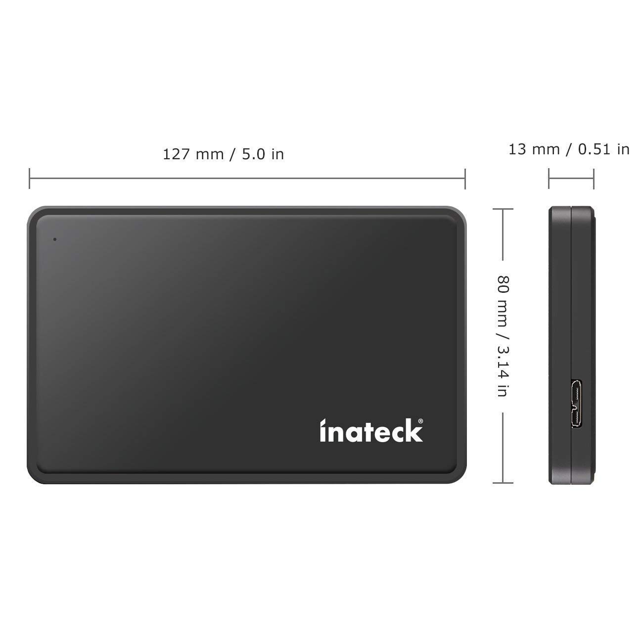 Inateck 2.5 Hard Drive Enclosure, USB 3.0 External Hard Drive Case, Support UASP, Up to 5Gbps,FE2004