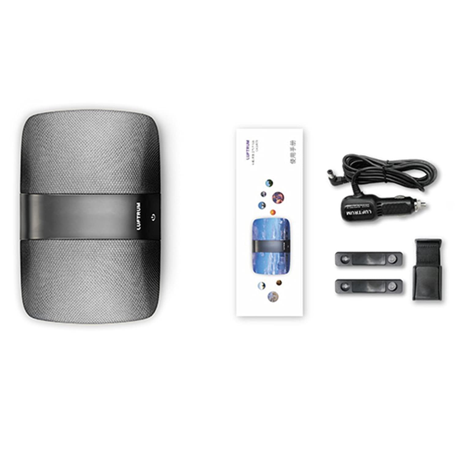 LUFTRUM Portable Car Air Purifier with Double-Rotating Air Purification Duct for Cleans Air, Collect Dust, Remove Odor, Quiet 99.9% Removal to 0.1 Microns, Ideal for Your Love Vehicle(Grey)