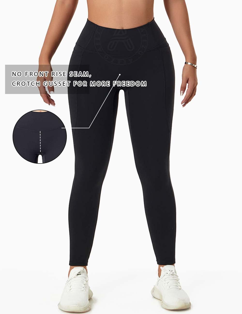 AEEZO Women's Scrunch Pocket Yoga Leggings No Front Seam Butt Lifting Intensify Workout Yoga Pants