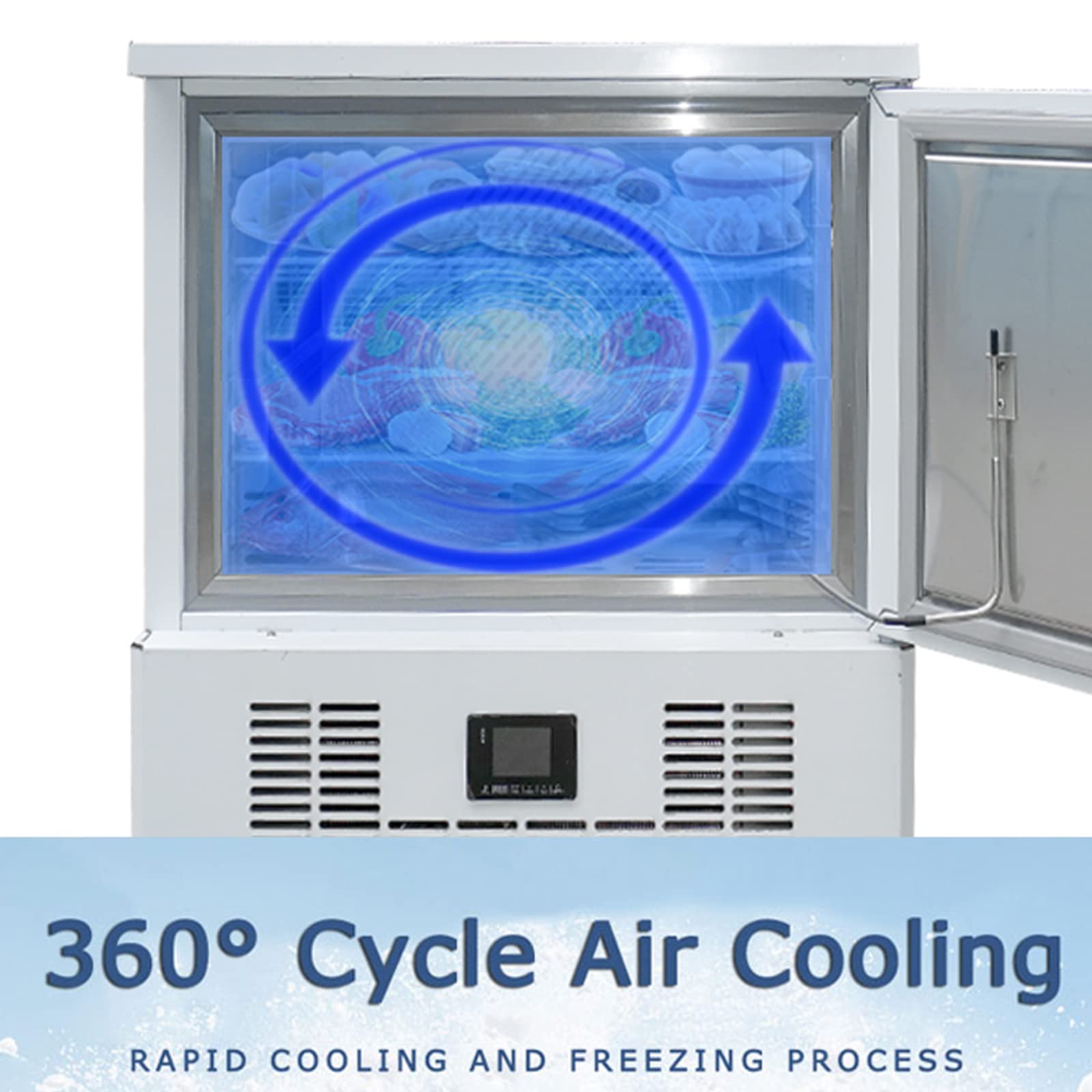 Kolice Commercial 5 Trays Blast Chiller & Freezer, Chest Freezer, Blast Freezer, Dumpling Freezer, Batch Freezer for Pastry, Hard ice Cream, Chicken, Fish, Dessert etc. -40°F